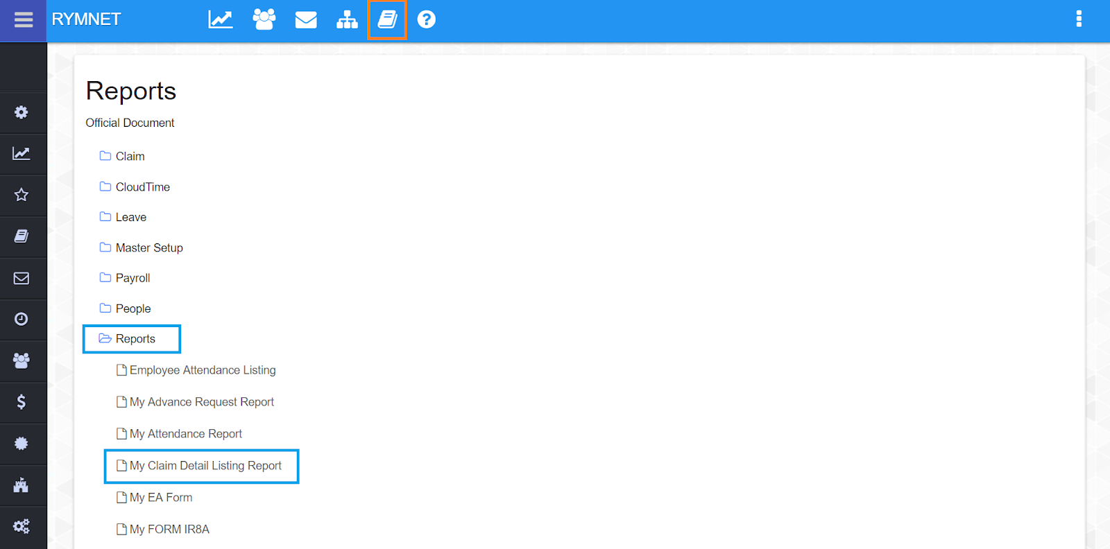 Rymnet HRMS - Claim Application