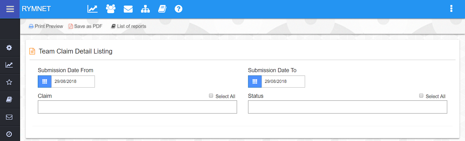 Rymnet HRMS - Claim Application