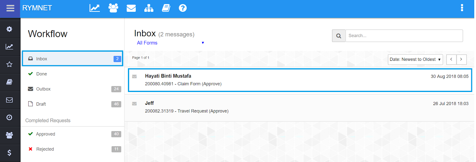Rymnet HRMS - Claim Application