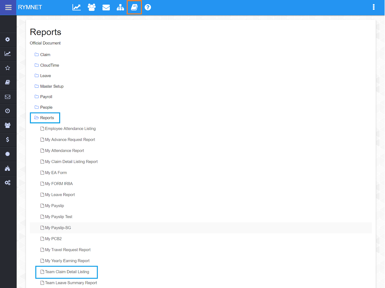 Rymnet HRMS - Claim Application