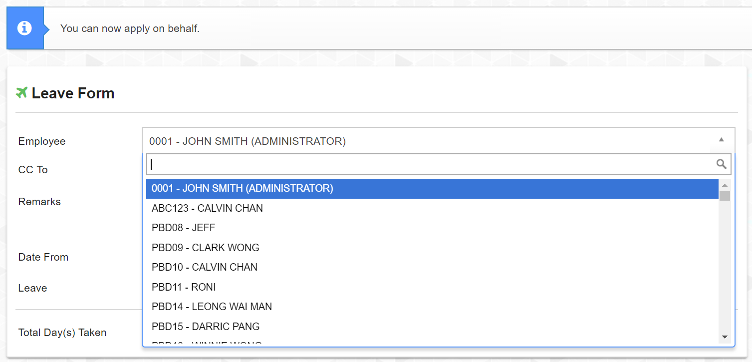 Rymnet Guide - Leave Application
