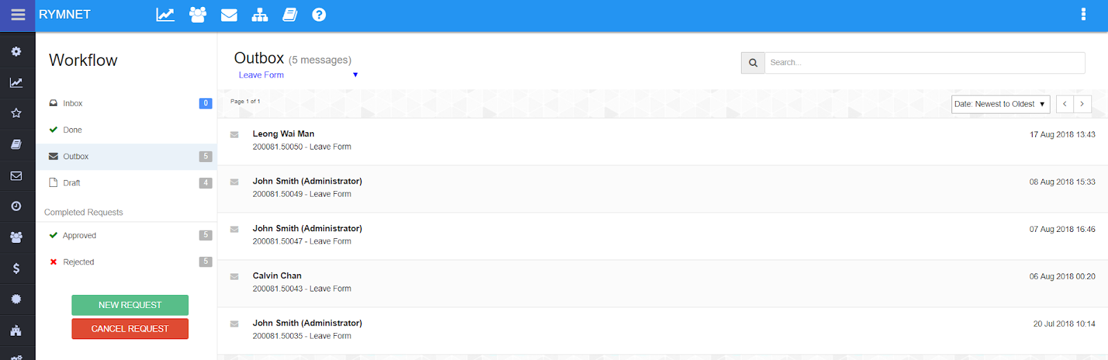 Rymnet Guide - Leave Application